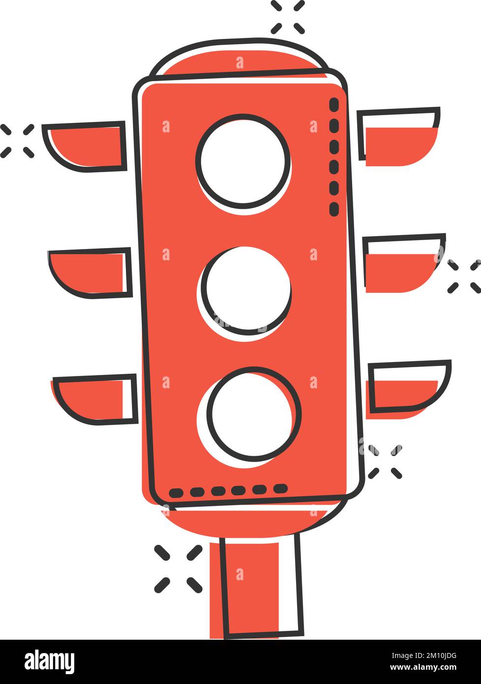 Semaphore icon in comic style. Traffic light cartoon vector ...