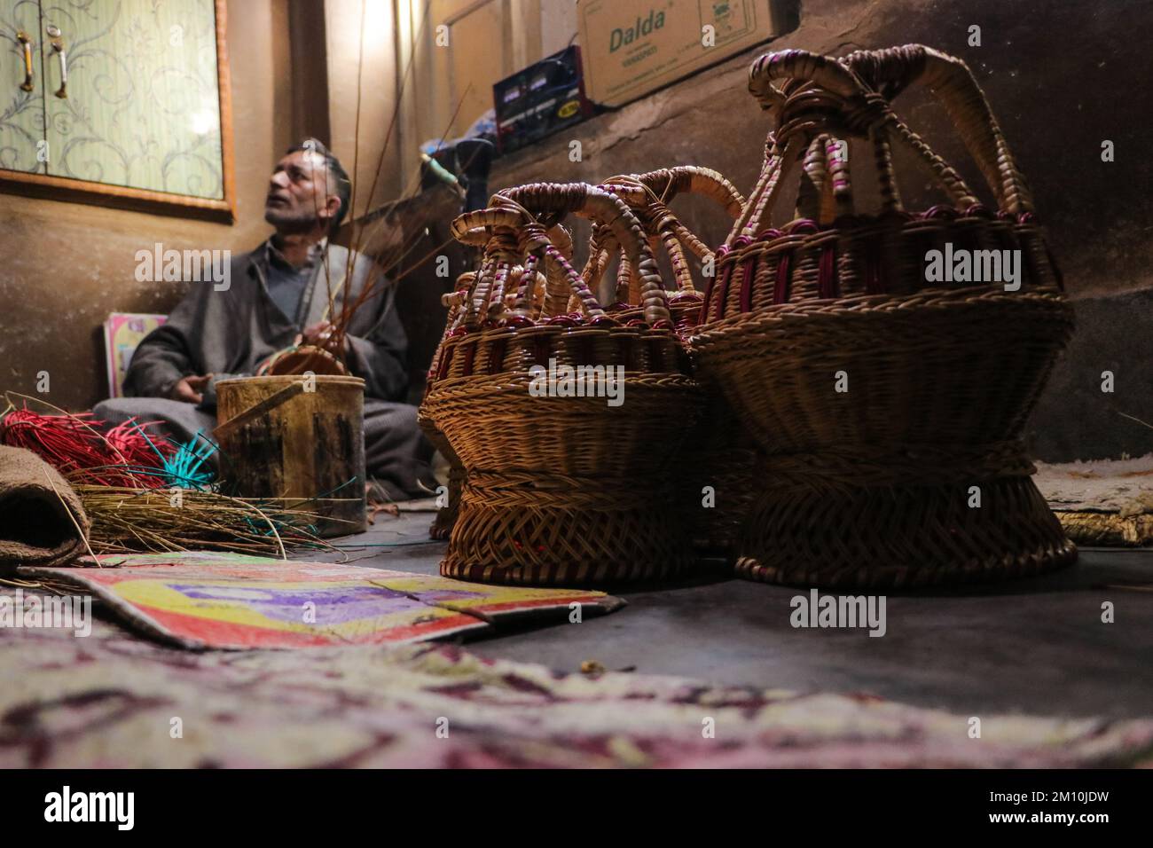 December 9, 2022, Budgam, Jammu and Kashmir, India: A Kashmiri artisan ...