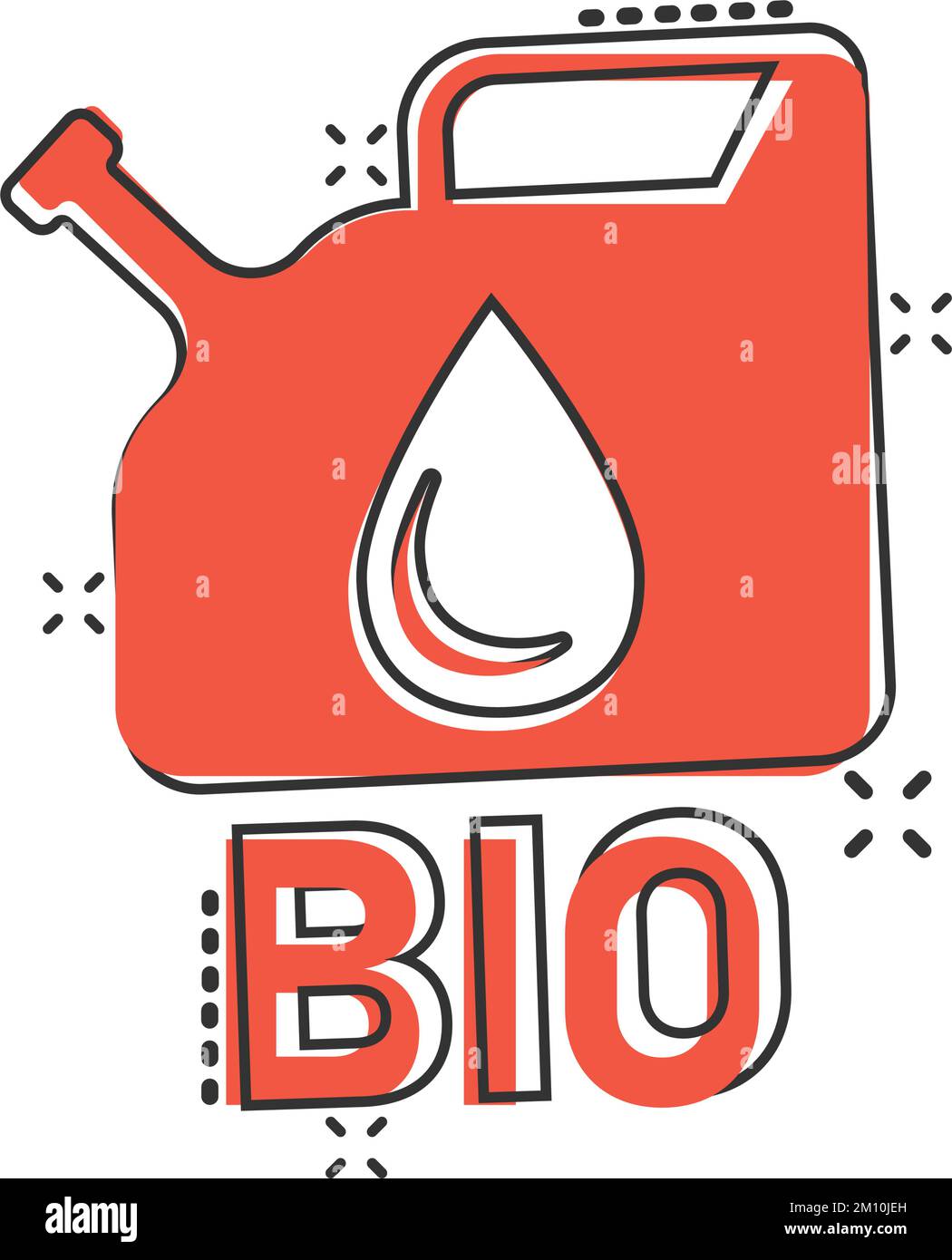 Gasoline canister icon in comic style. Petrol can cartoon vector ...