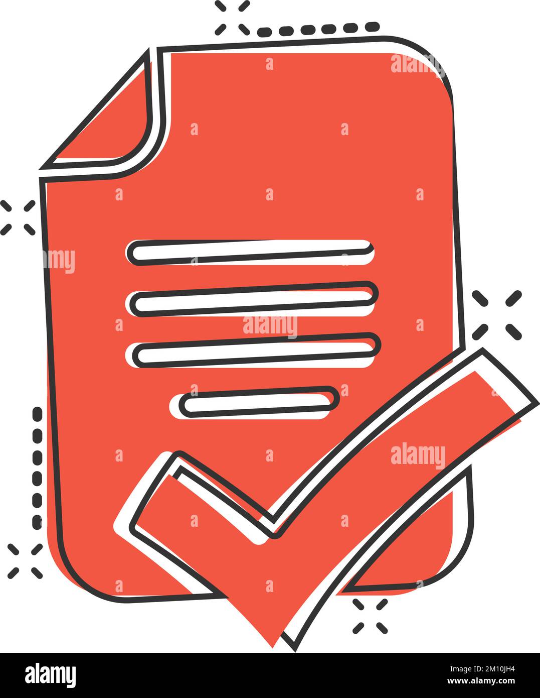 Document checklist icon in comic style. Report cartoon vector ...