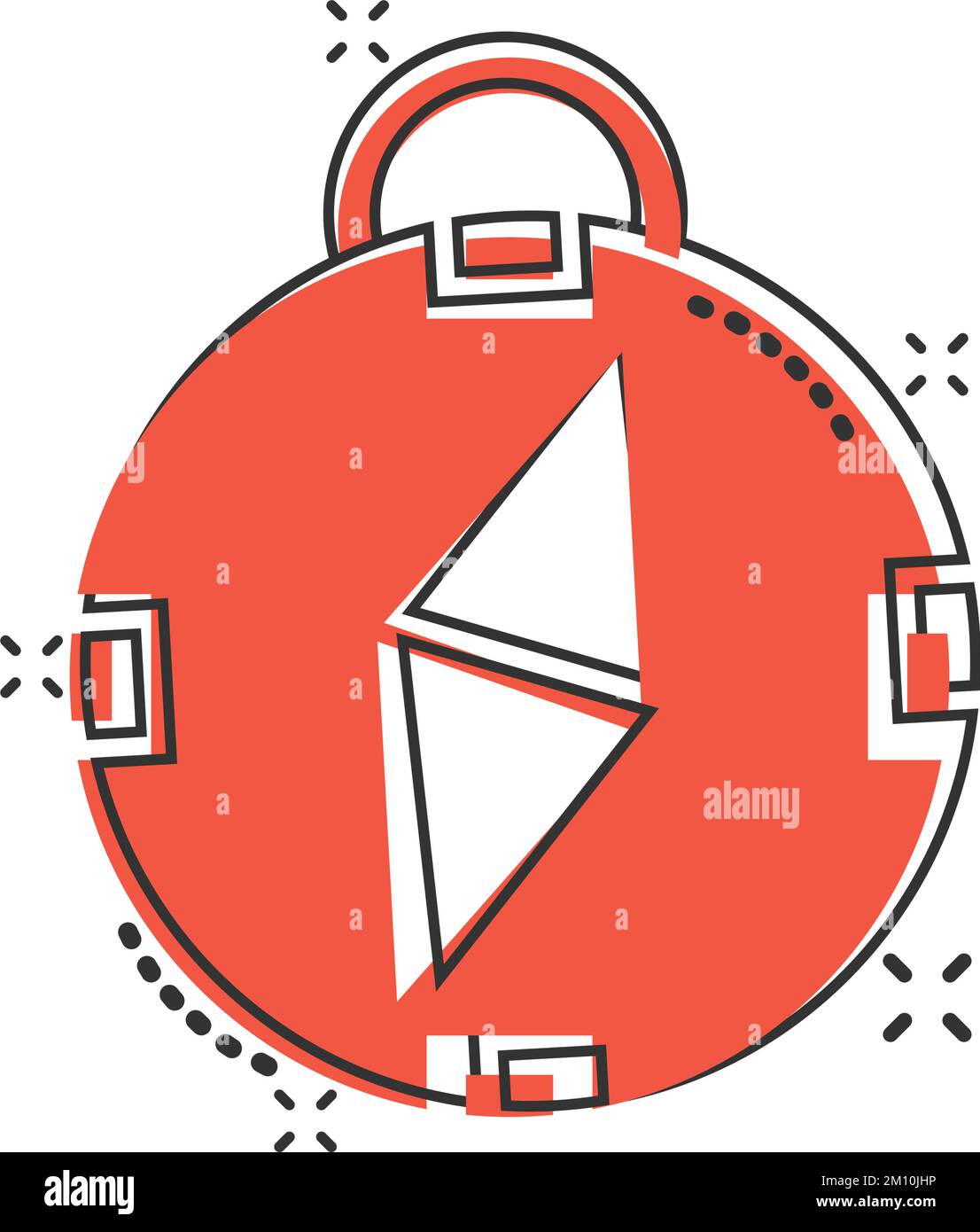 Compass icon in comic style. Navigation equipment cartoon vector ...
