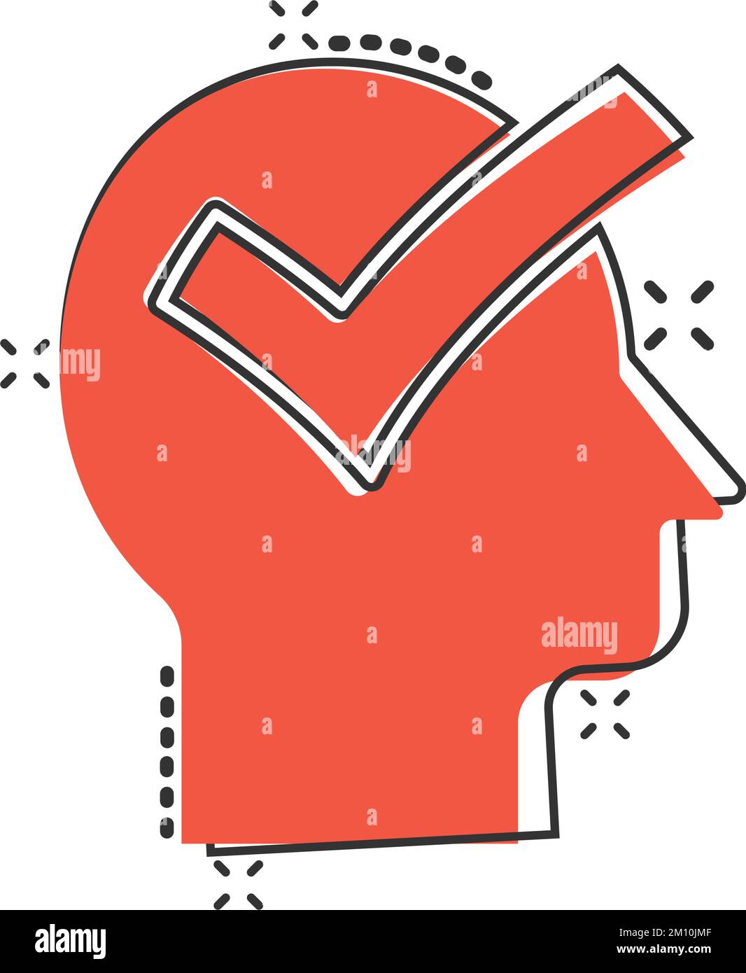 Organization management icon in comic style. People with check mark ...