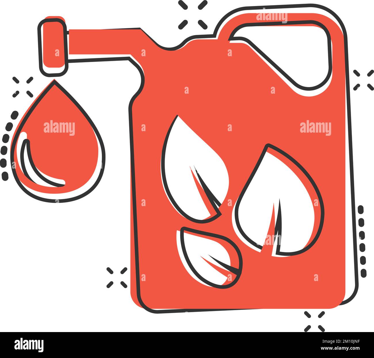 Gasoline canister icon in comic style. Petrol can cartoon vector ...