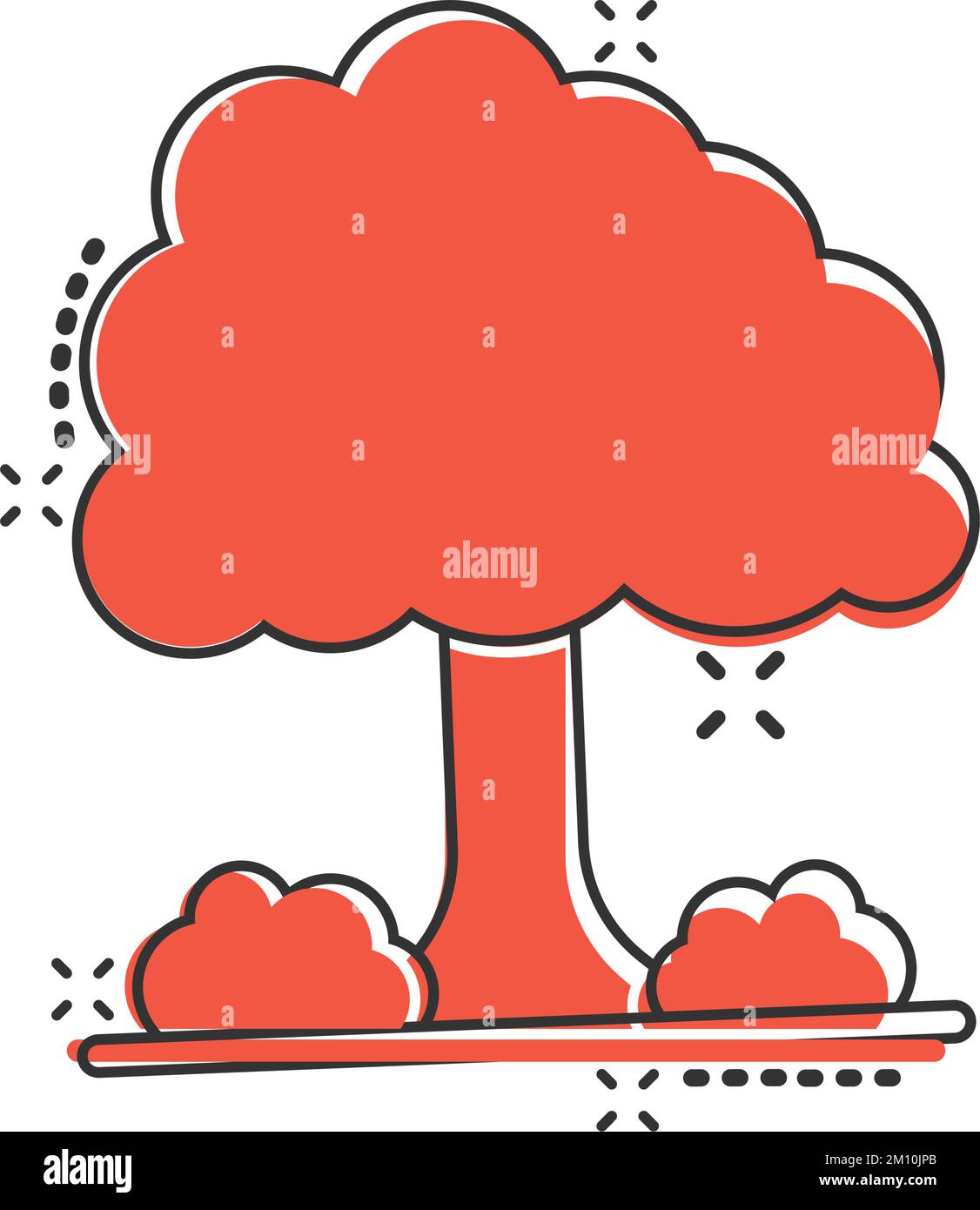Tree icon in comic style. Forest cartoon vector illustration on white ...