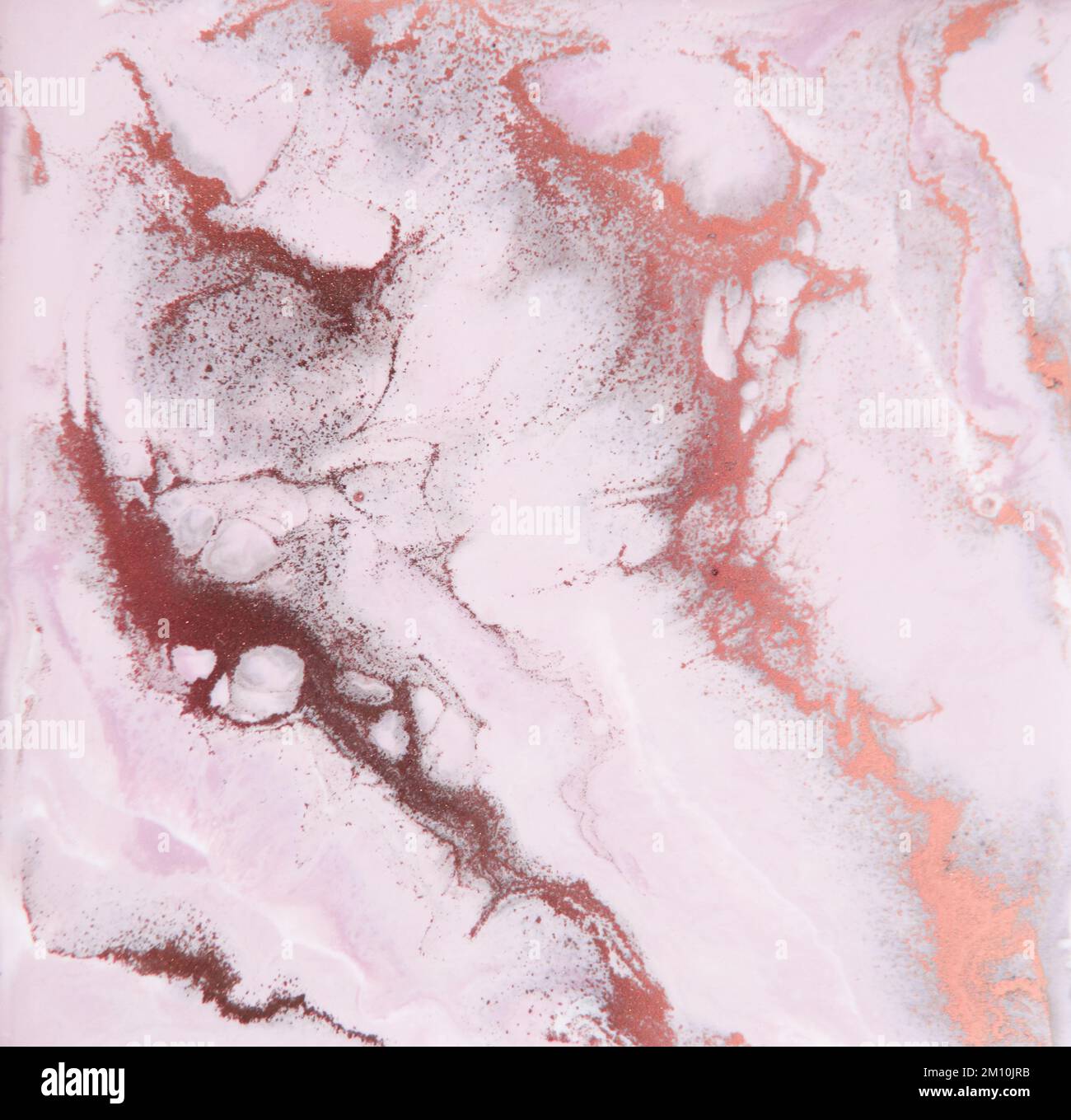Artistic decoration made of pink resin. Epoxy resin paint, abstract ...