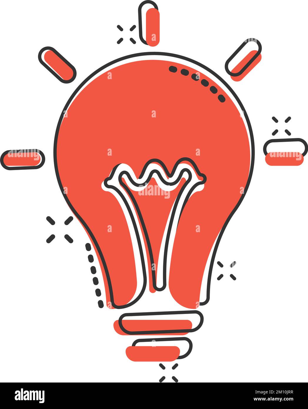 Light bulb icon in comic style. Lightbulb cartoon vector illustration ...