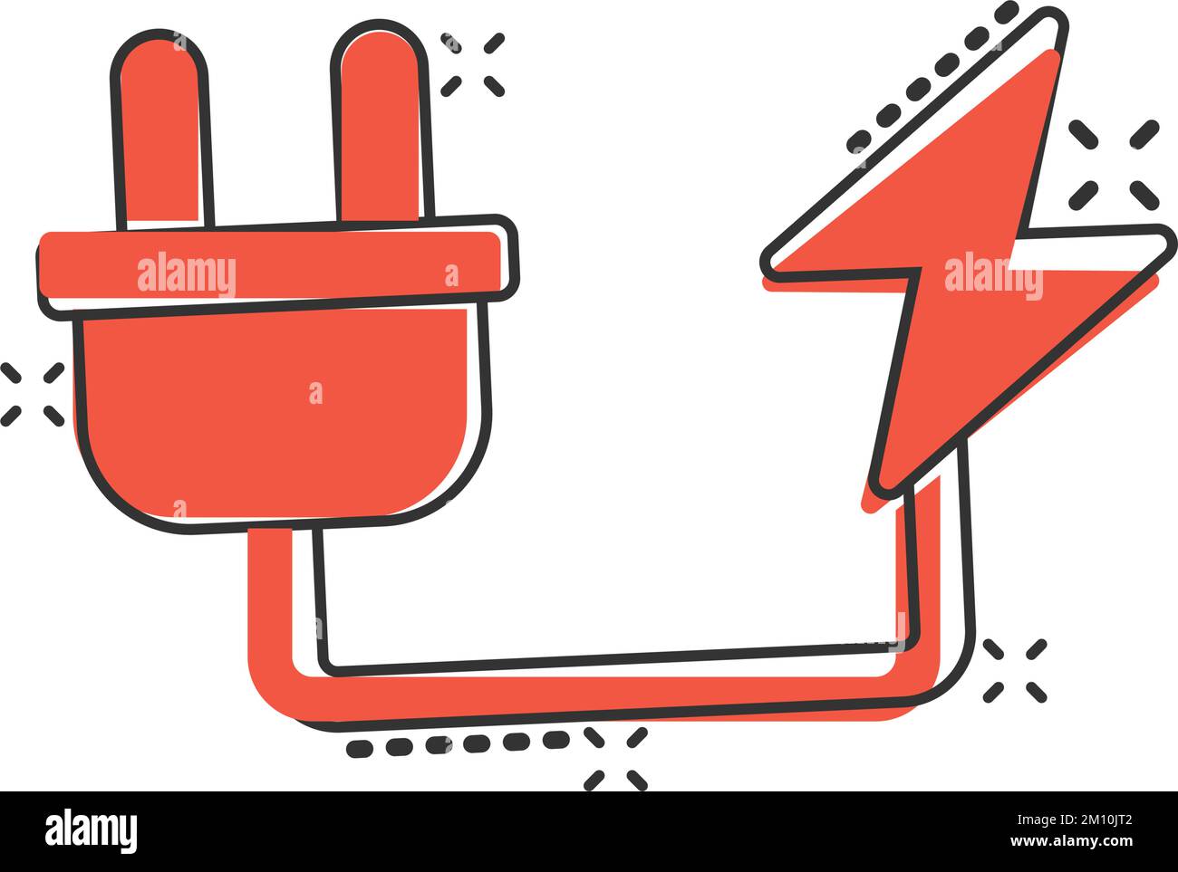 Electric plug icon in comic style. Power adapter cartoon vector ...