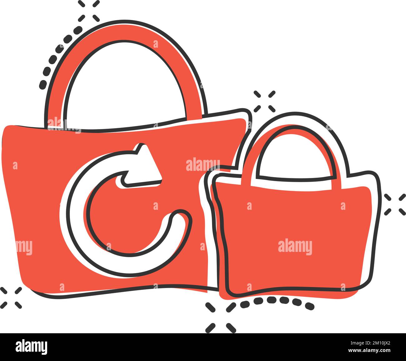 Eco bag icon in comic style. Ecobag cartoon vector illustration on ...