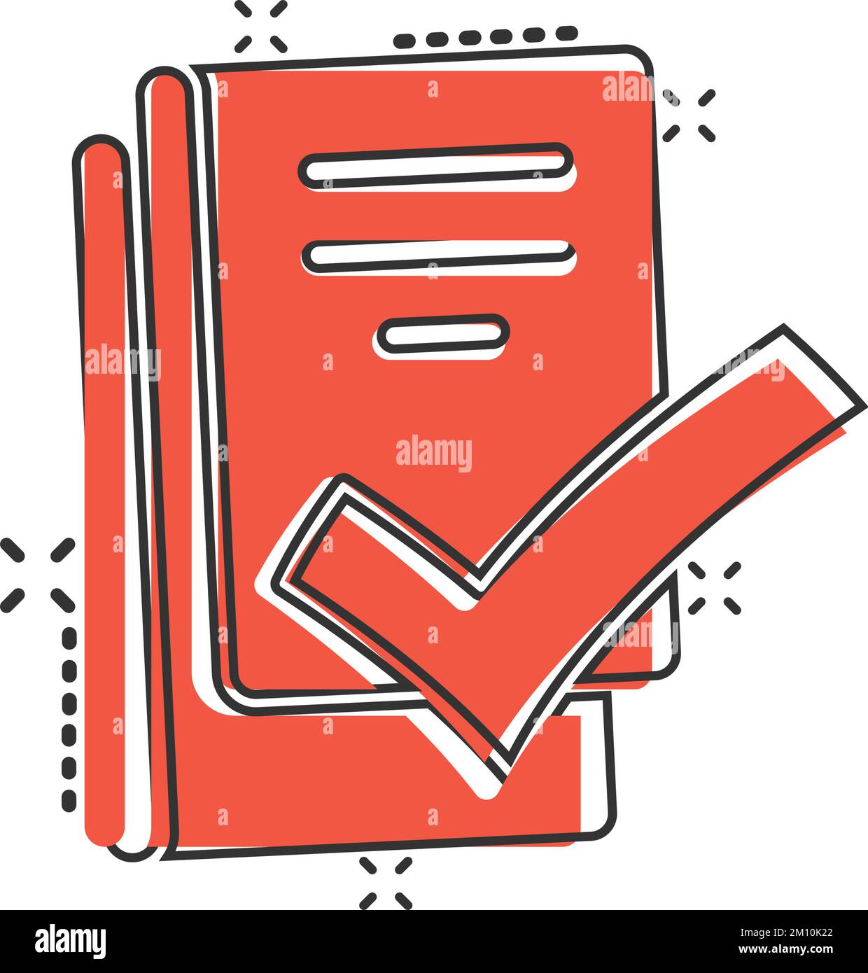 Document checklist icon in comic style. Report cartoon vector ...