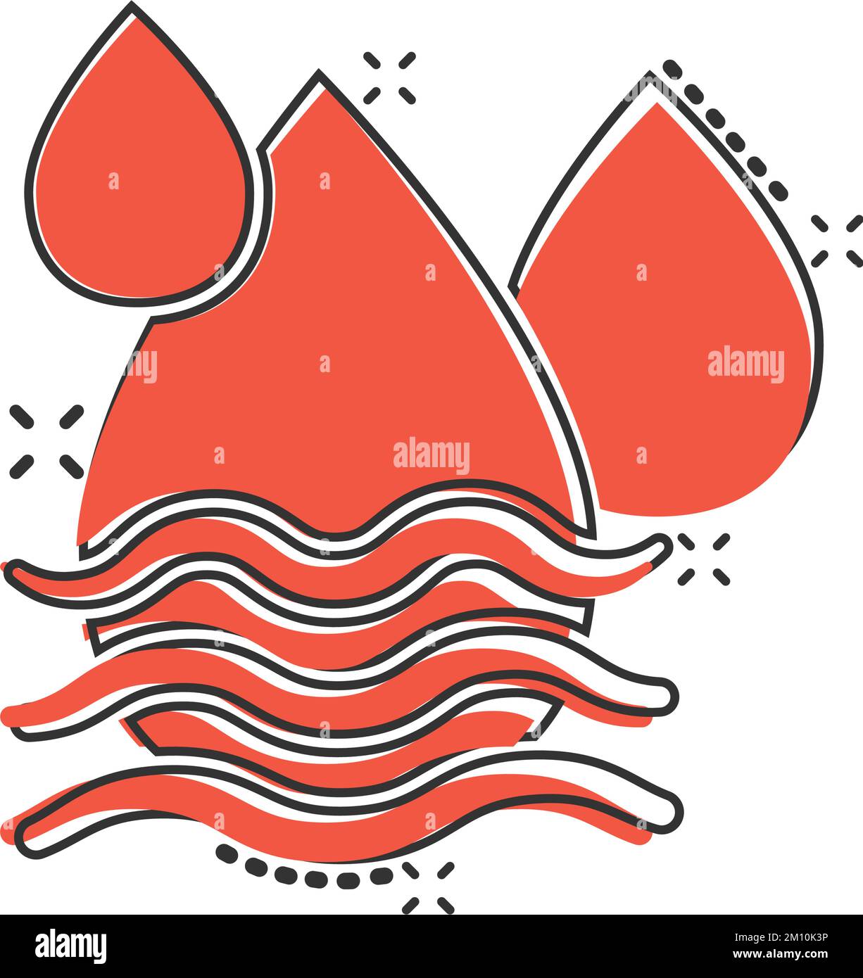 Water drop icon in comic style. Liquid cartoon vector illustration on ...