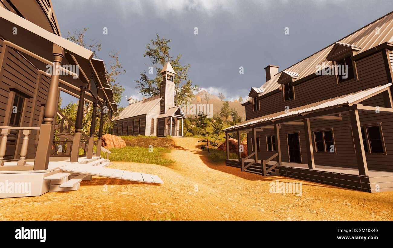 3D rendering. Outdoor architecture with natural environment Stock Photo ...