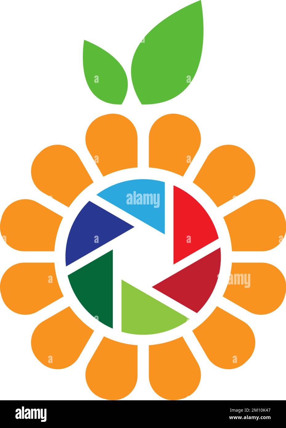 A vector illustration of a colorful camera shutter logo design in ...