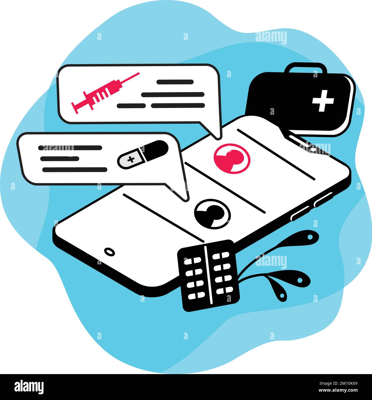 Healthcare & Medical Mobile app illustration Stock Vector Image & Art ...
