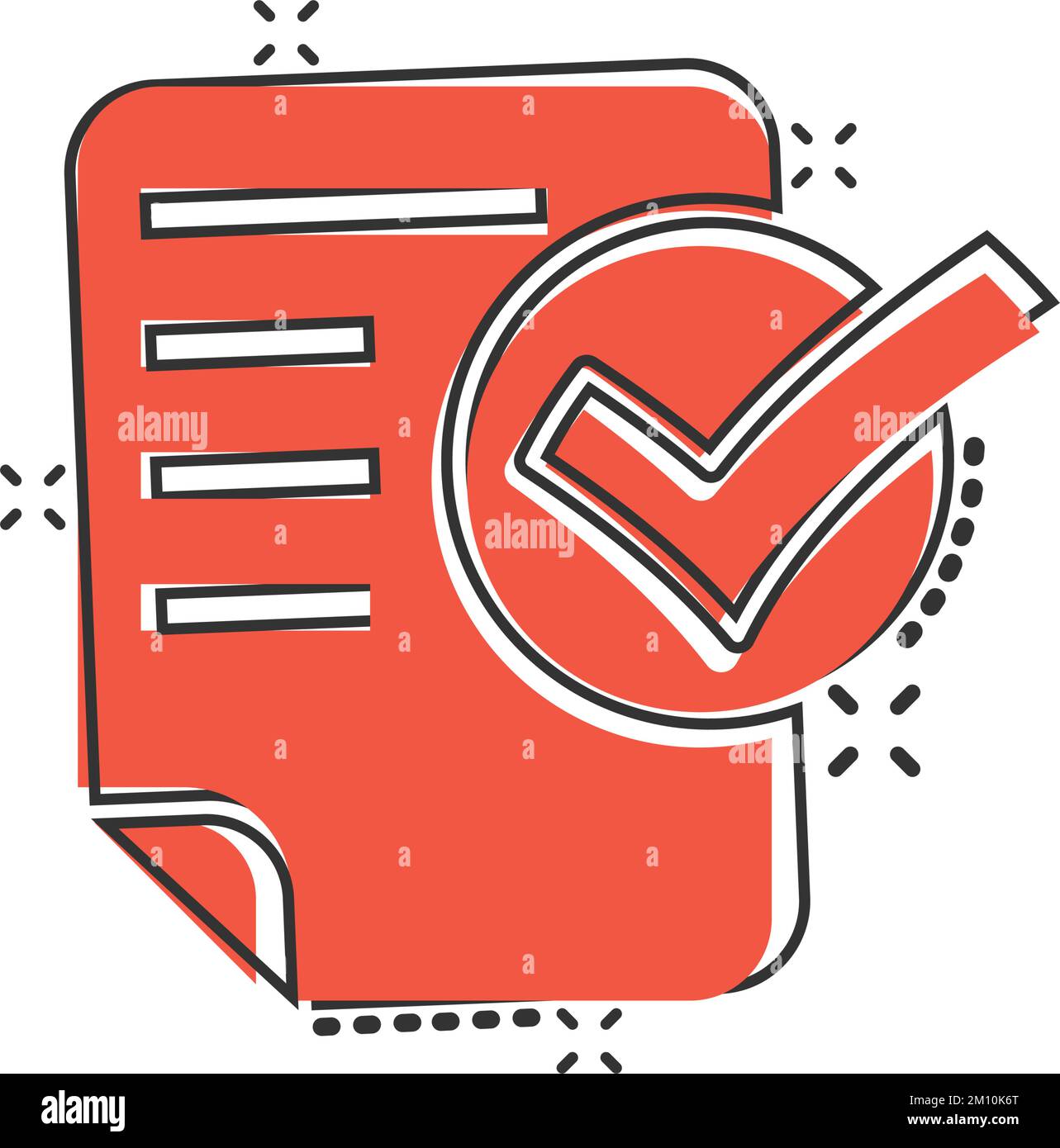 Document checklist icon in comic style. Report cartoon vector ...