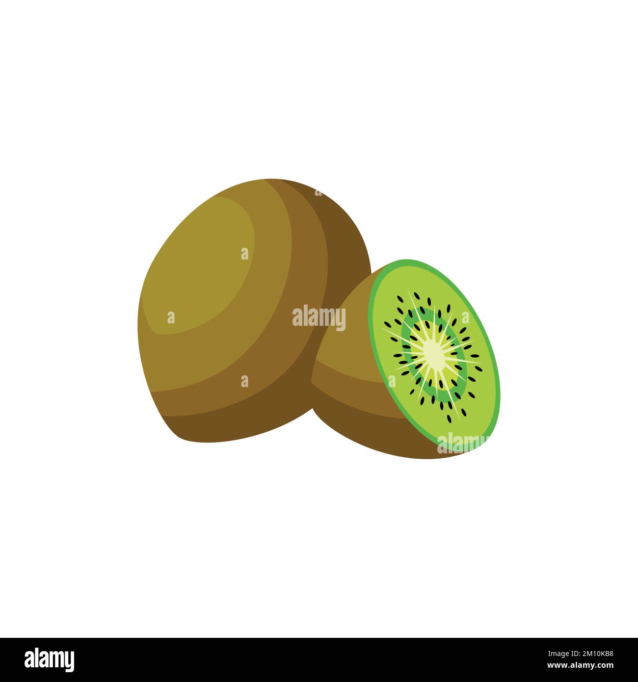 Kiwi Flat design clip art vector illustration isolated on a white ...