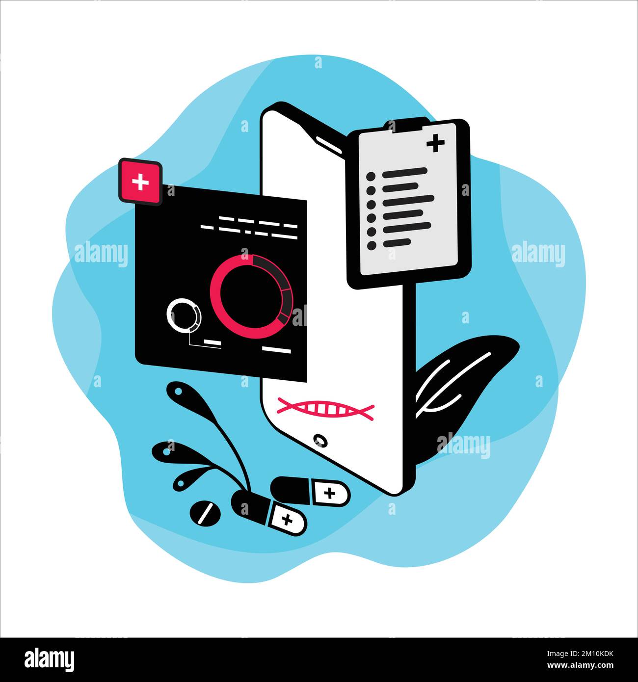 Healthcare & Medical Mobile app illustration Stock Vector Image & Art ...