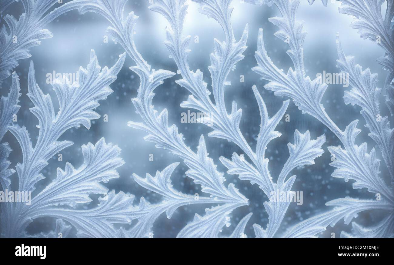 Frost patterns on window pane - digital illustration Stock Photo - Alamy