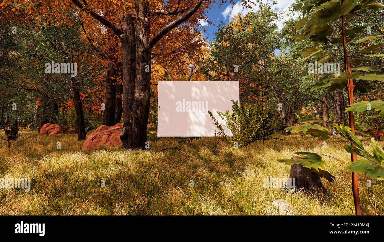 3D render mock up with environmental background canva Stock Photo - Alamy