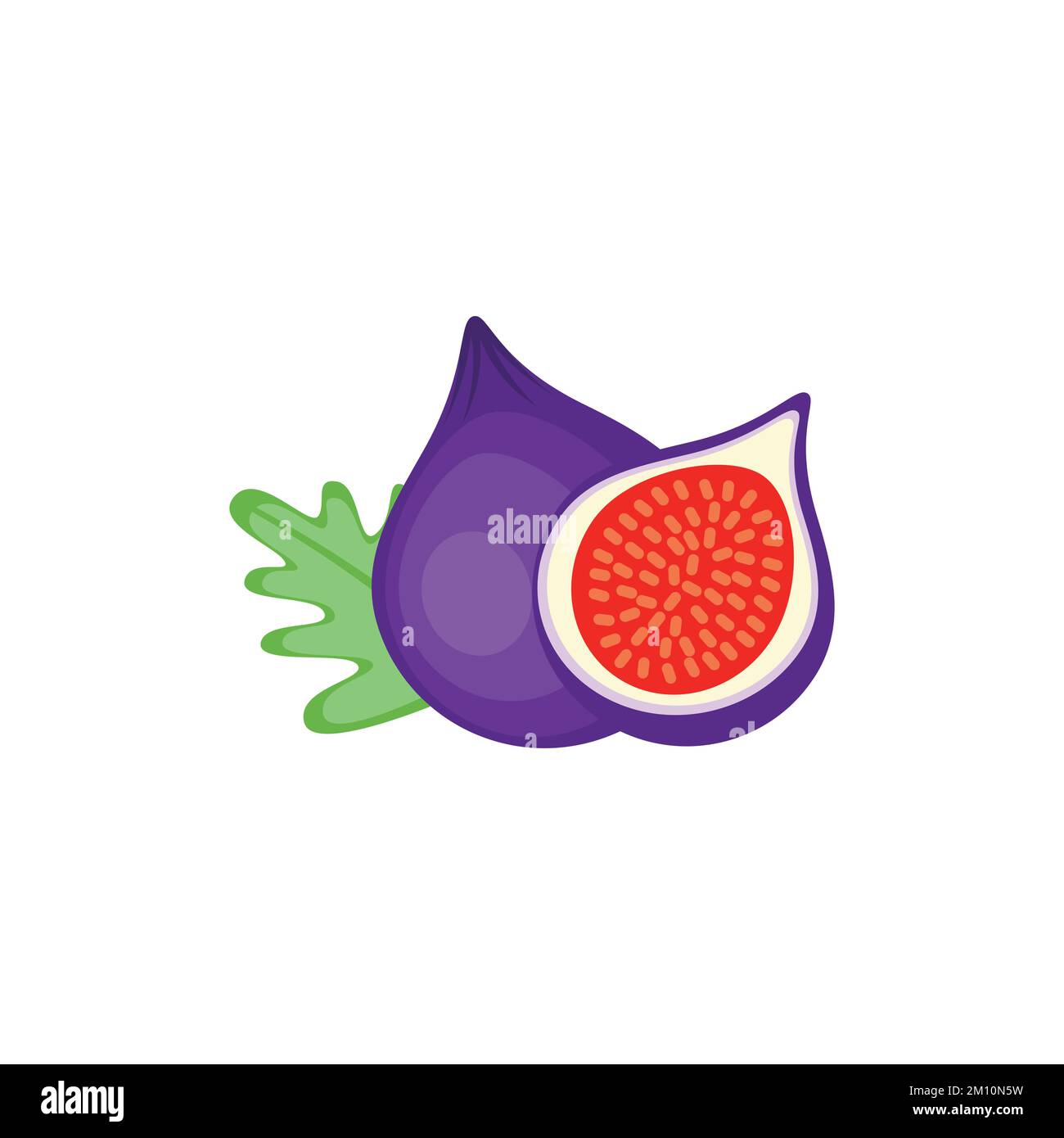 Fig Fruit Flat design clip art vector illustration isolated on a white ...