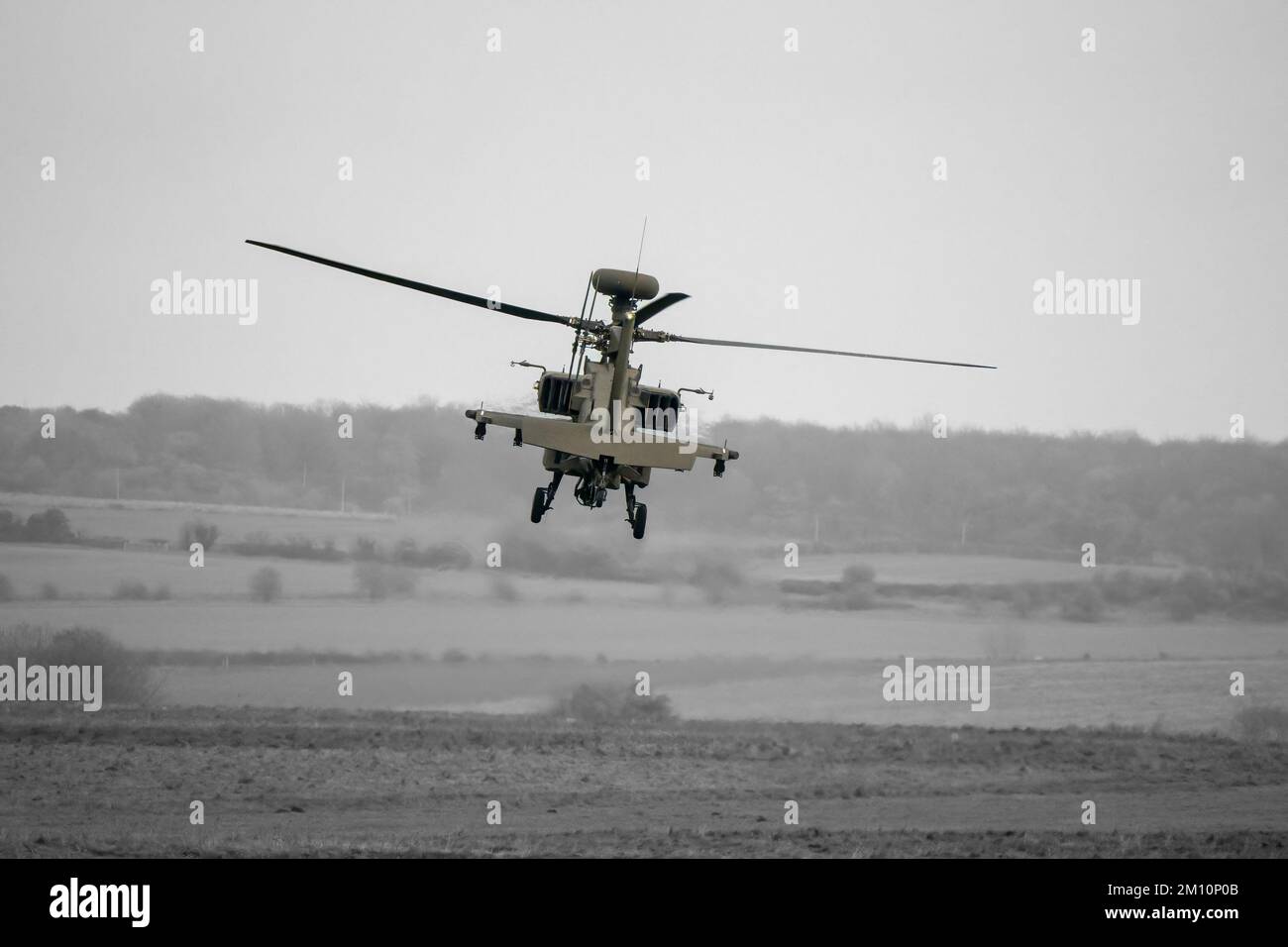 close up of British army AH-64E Boeing Apache Attack helicopter (ZM722 ...
