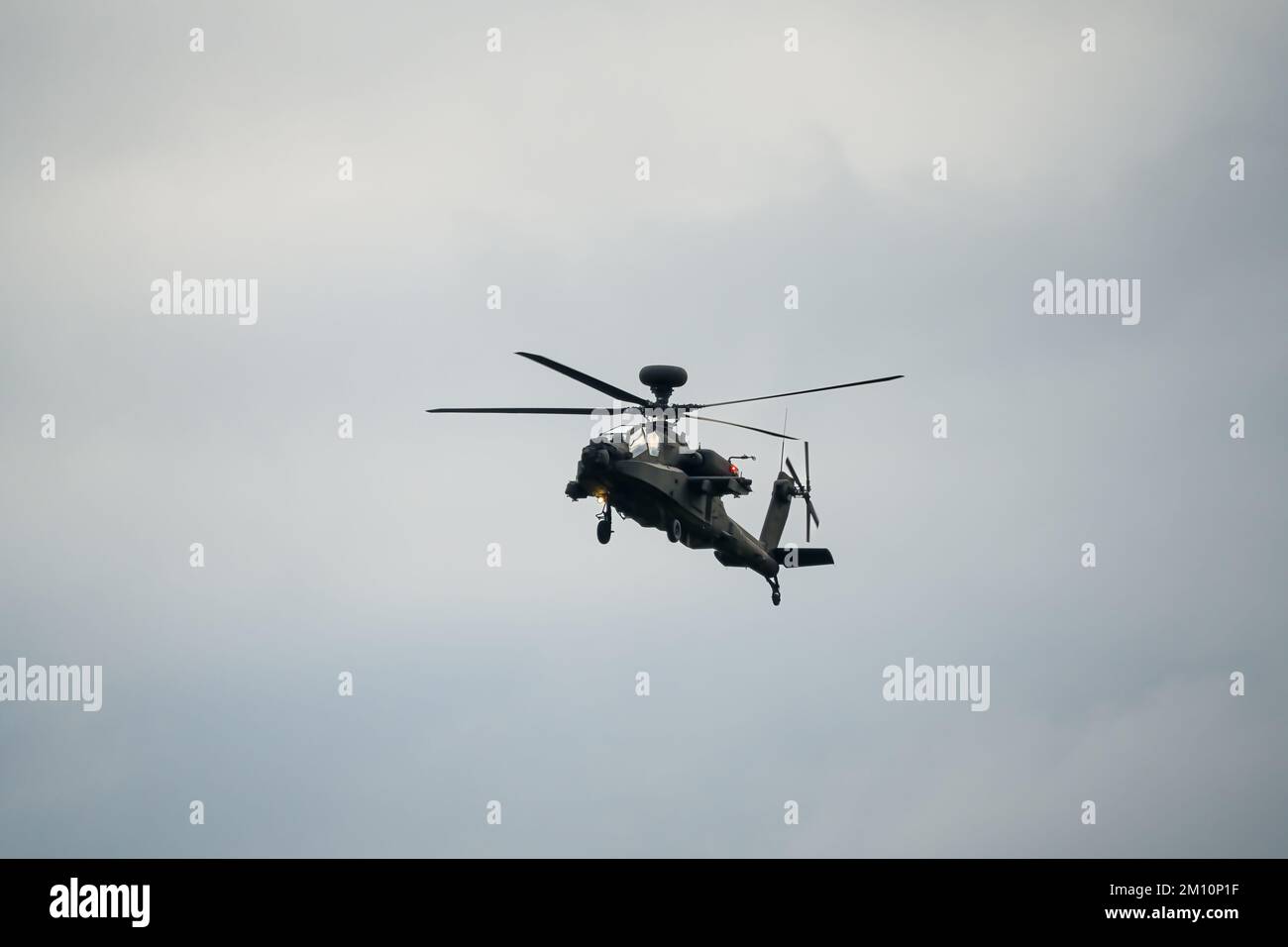 close up of British army AH-64E Boeing Apache Attack helicopter (ZM722 ...