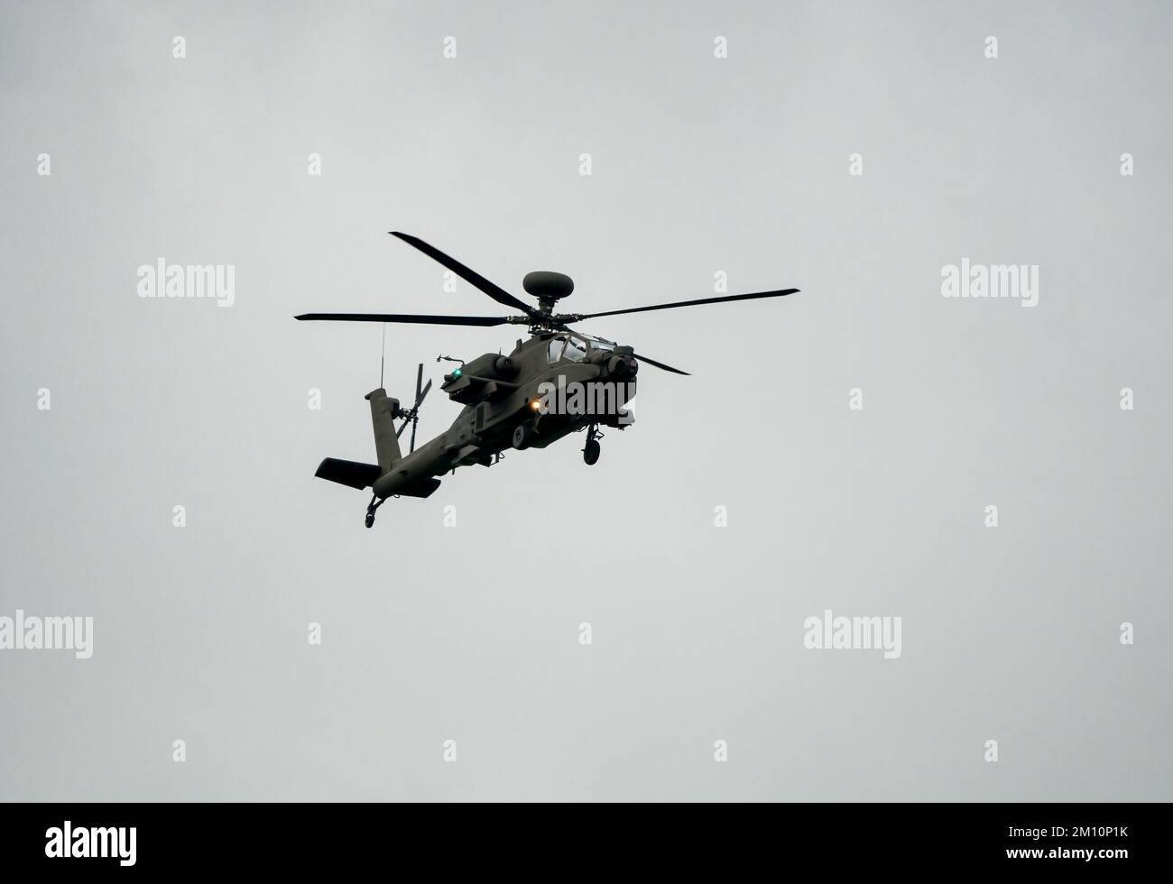 close up of British army AH-64E Boeing Apache Attack helicopter (ZM722 ...