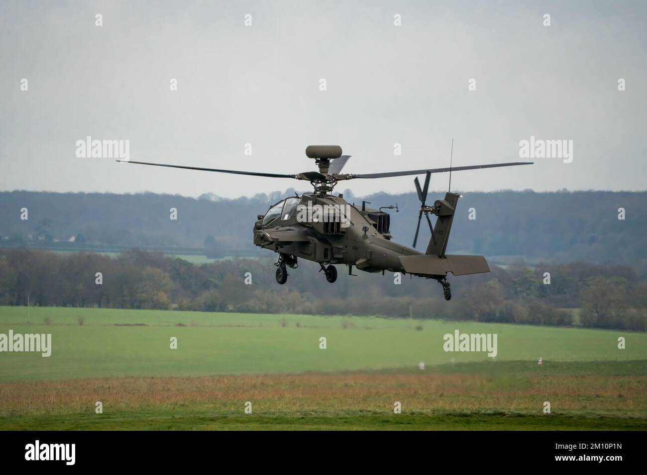 close up of British army AH-64E Boeing Apache Attack helicopter (ZM722 ...