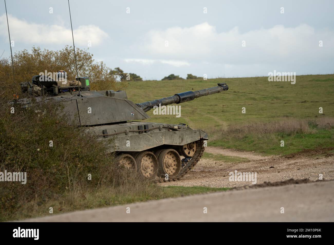 commander and gunner directing action in a British army FV4034 ...