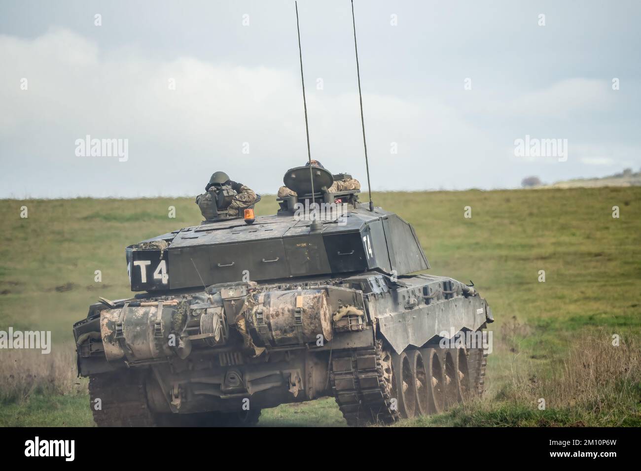 commander and gunner directing action in a British army FV4034 ...