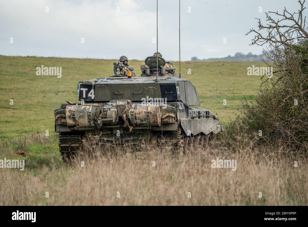 commander and gunner directing action in a British army FV4034 ...