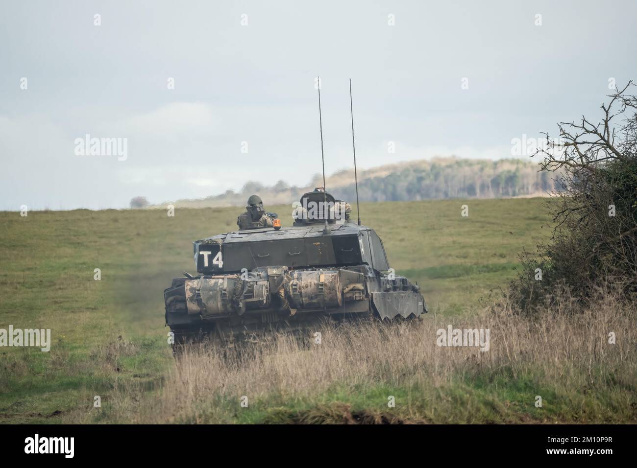 commander and gunner directing action in a British army FV4034 ...