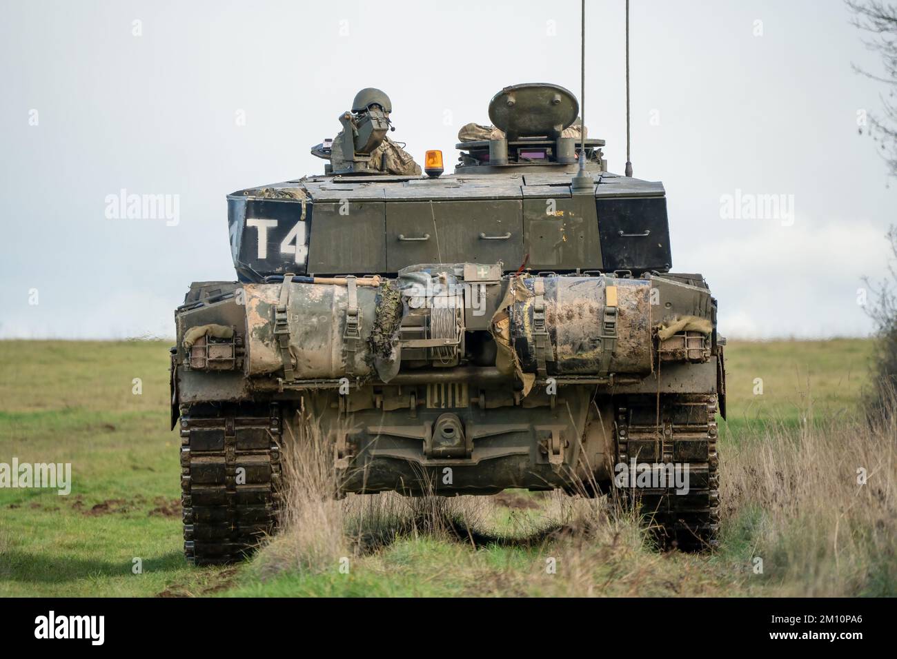 commander and gunner directing action in a British army FV4034 ...