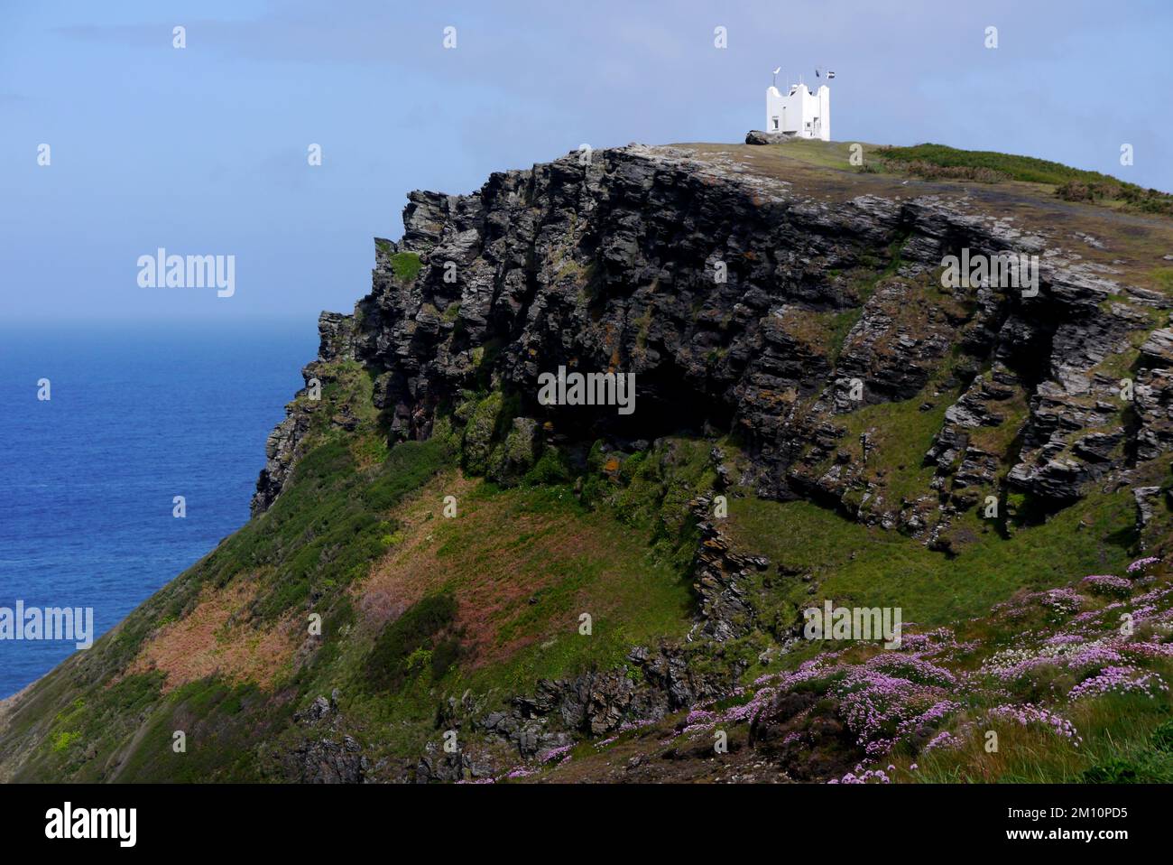 Willapark Lookout Station from the South West Coastal Path, Cornwall ...