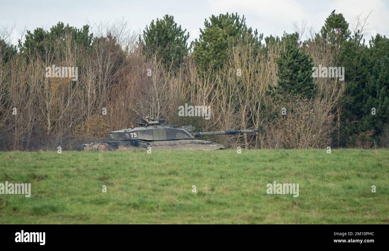 commander and gunner directing action in a British army FV4034 ...