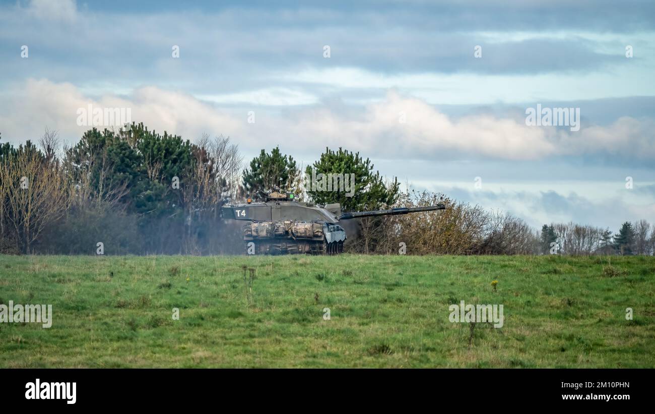 commander and gunner directing action in a British army FV4034 ...