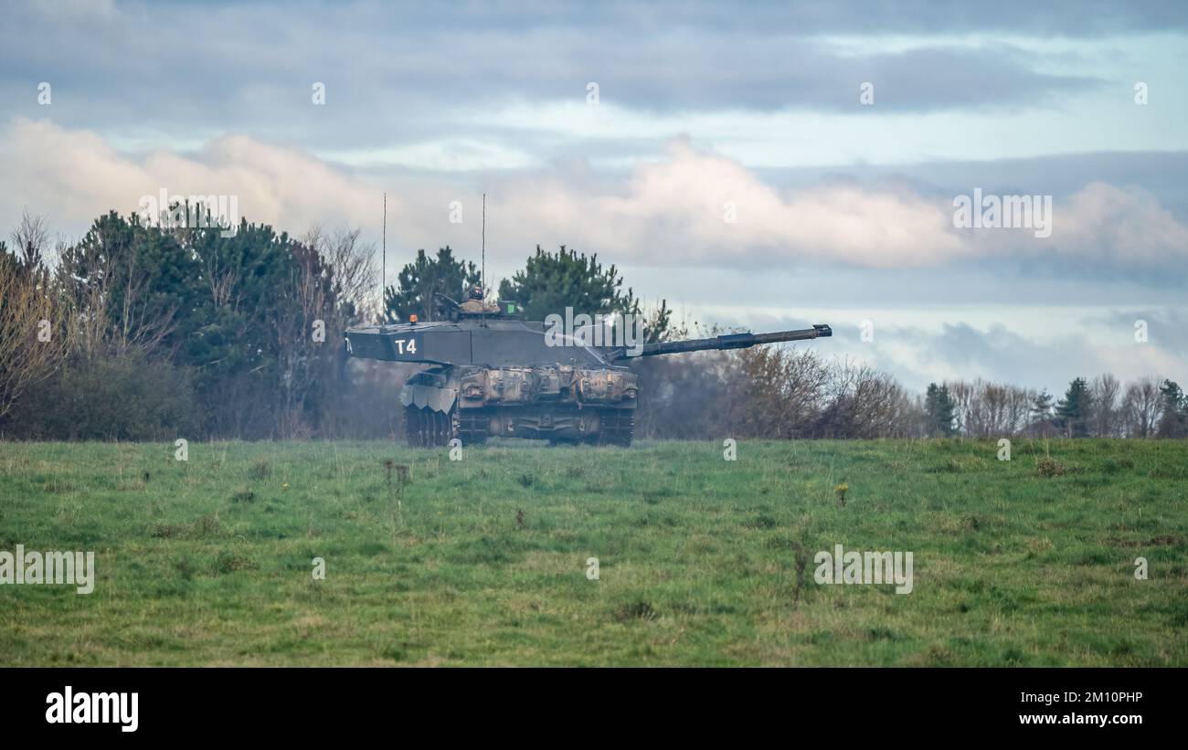 commander and gunner directing action in a British army FV4034 ...