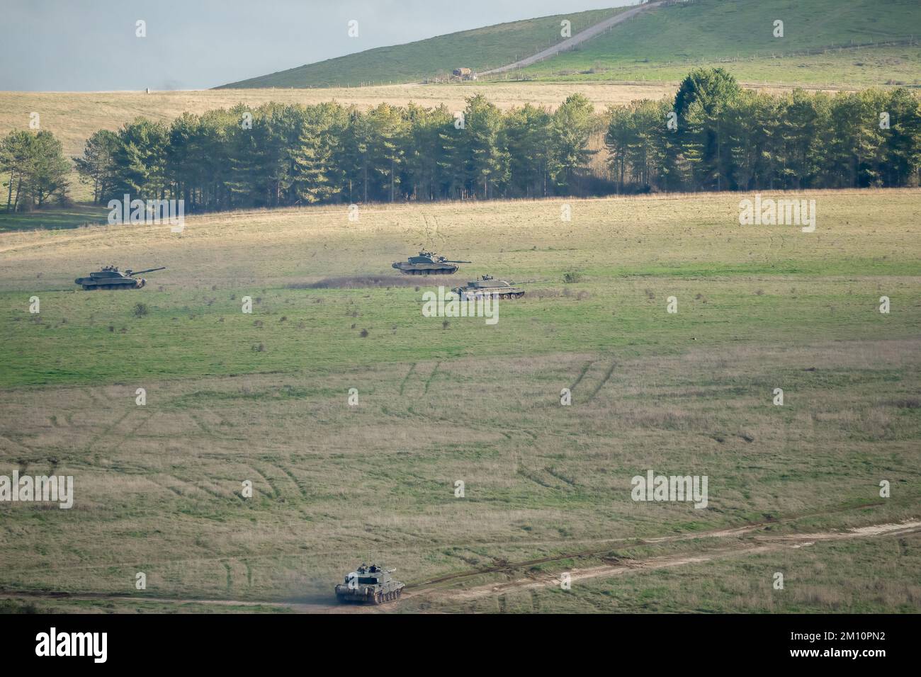 a squadron of British army FV4034 Challenger 2 ii main battle tanks in ...