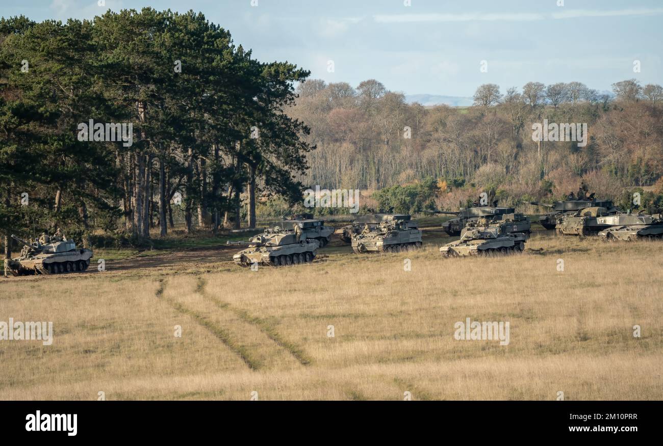 a squadron of British army FV4034 Challenger 2 ii main battle tanks on ...