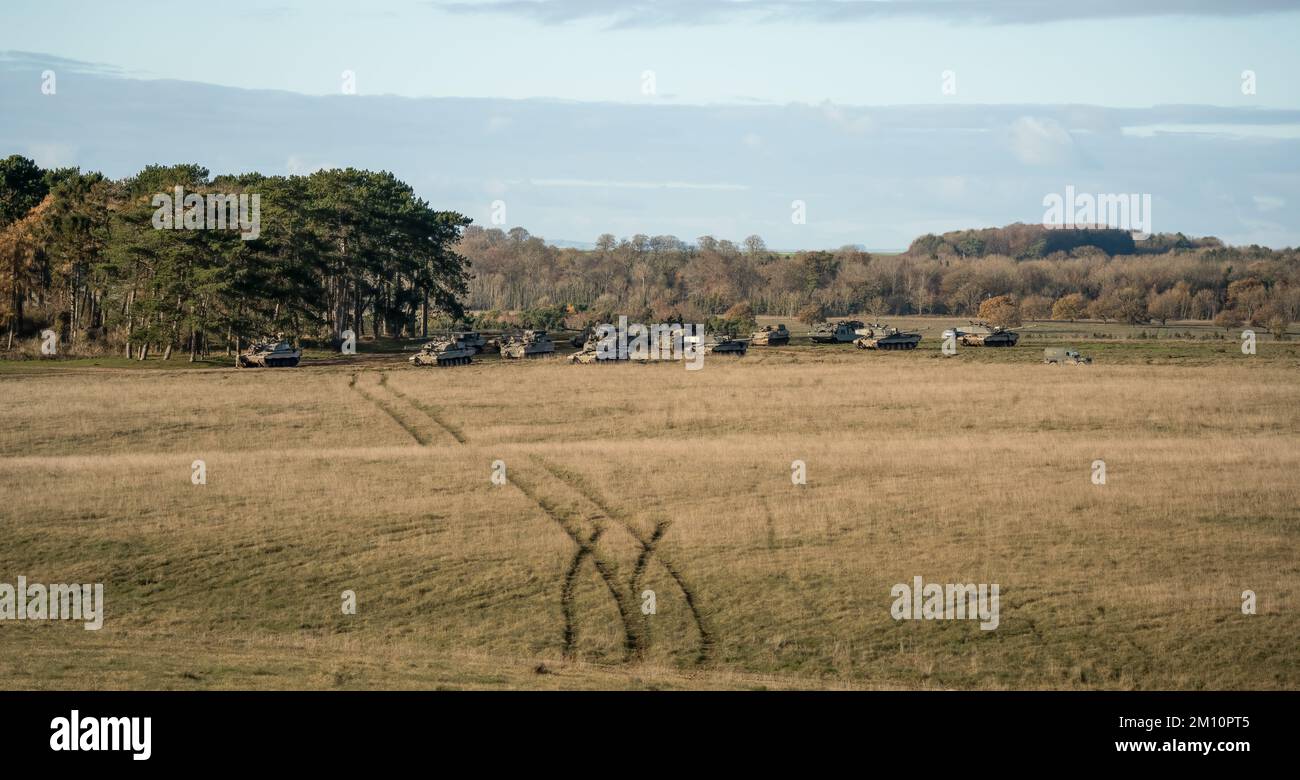 a squadron of British army FV4034 Challenger 2 ii main battle tanks on ...