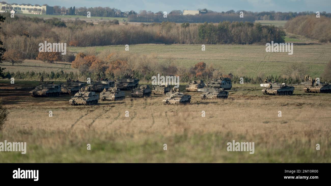 a squadron of British army FV4034 Challenger 2 ii main battle tanks on ...
