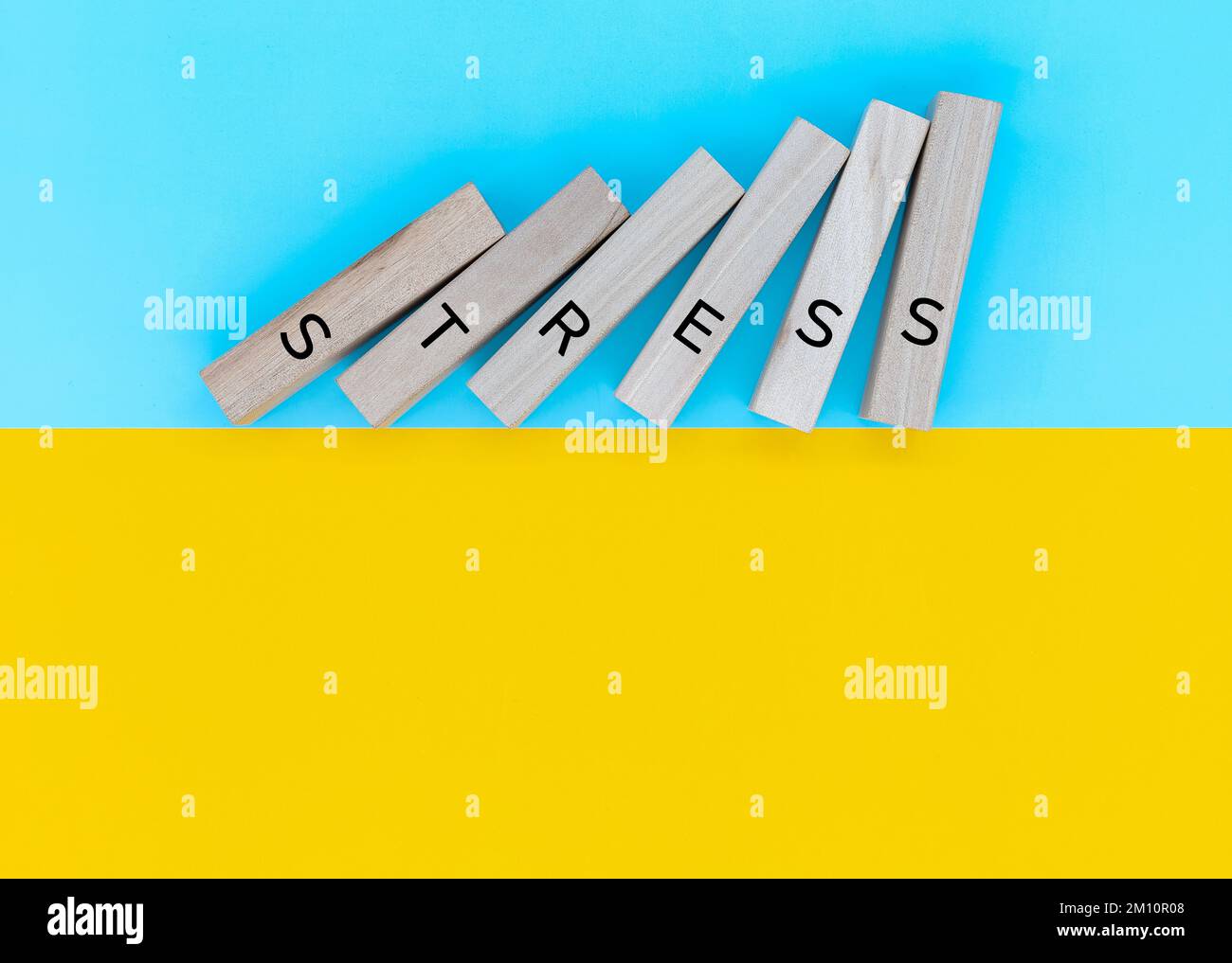 Stress - word from wooden blocks with letters, great worry caused by a ...
