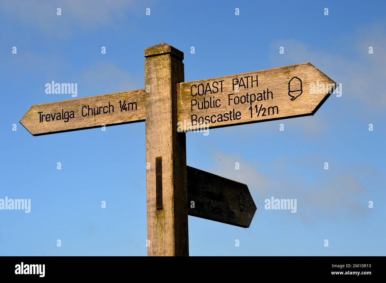 Wooden Signpost Between Trevalga Church & Boscastle on the South West ...
