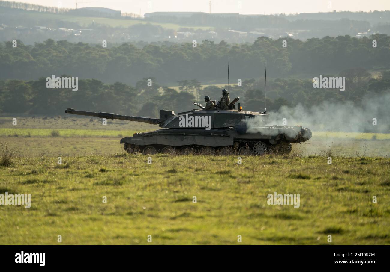 commander and gunner directing action in a British army FV4034 ...