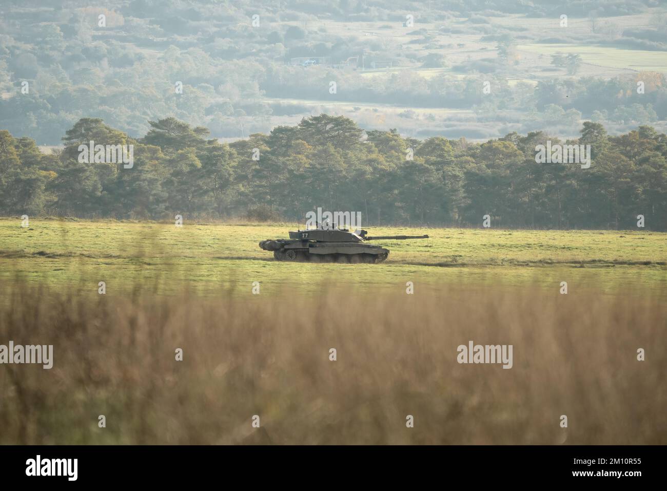 commander and gunner directing action in a British army FV4034 ...