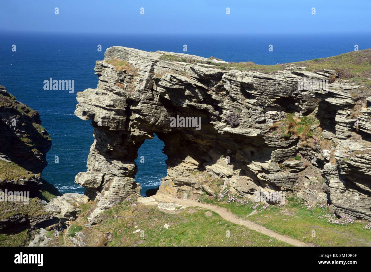 Footpath to The Natural Rock Arch (Ladies' Window) 'Hole' near Trevalga ...