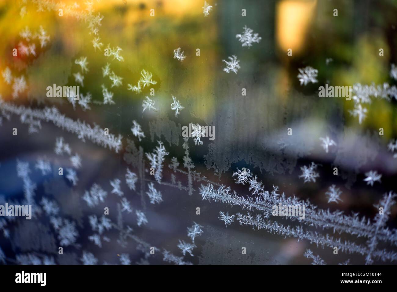 frost patterns on glass Stock Photo - Alamy