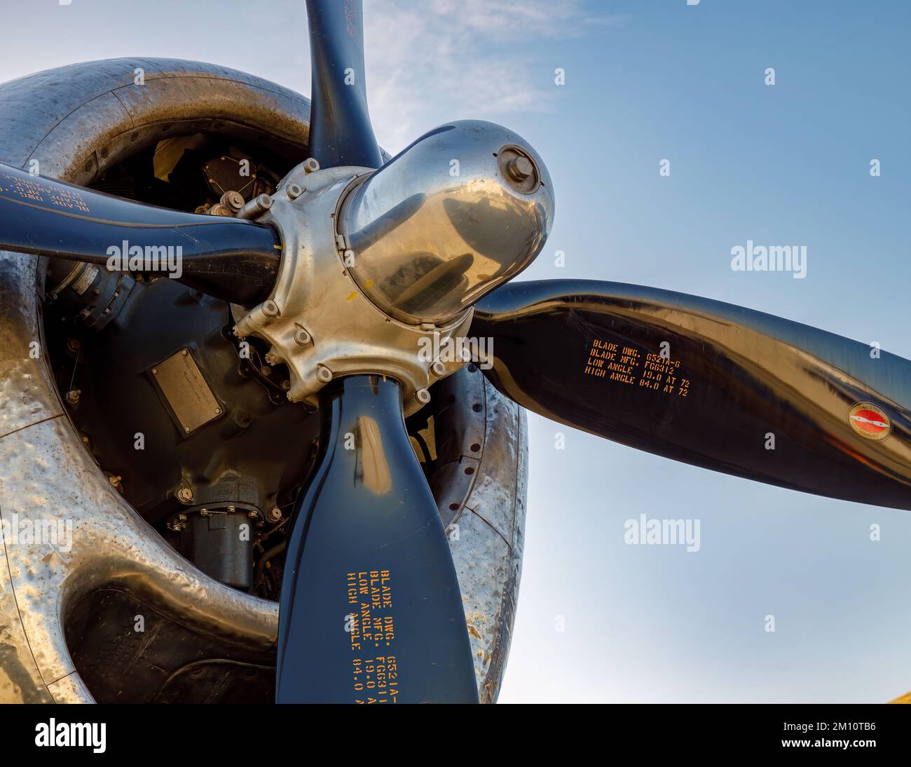 A close up of the B-29 Superfortress engine and propellor Stock Photo ...