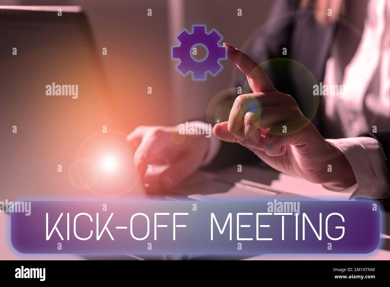 Text sign showing Kick Off Meeting. Business overview first meeting ...