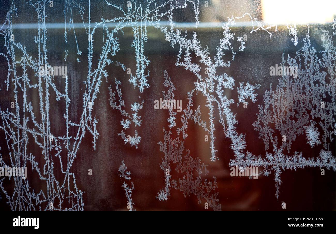 frost patterns on glass Stock Photo - Alamy