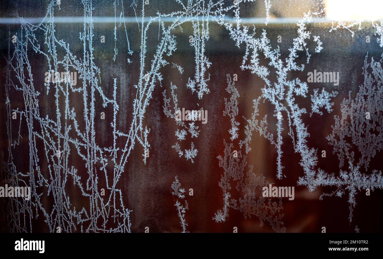 frost patterns on glass Stock Photo - Alamy